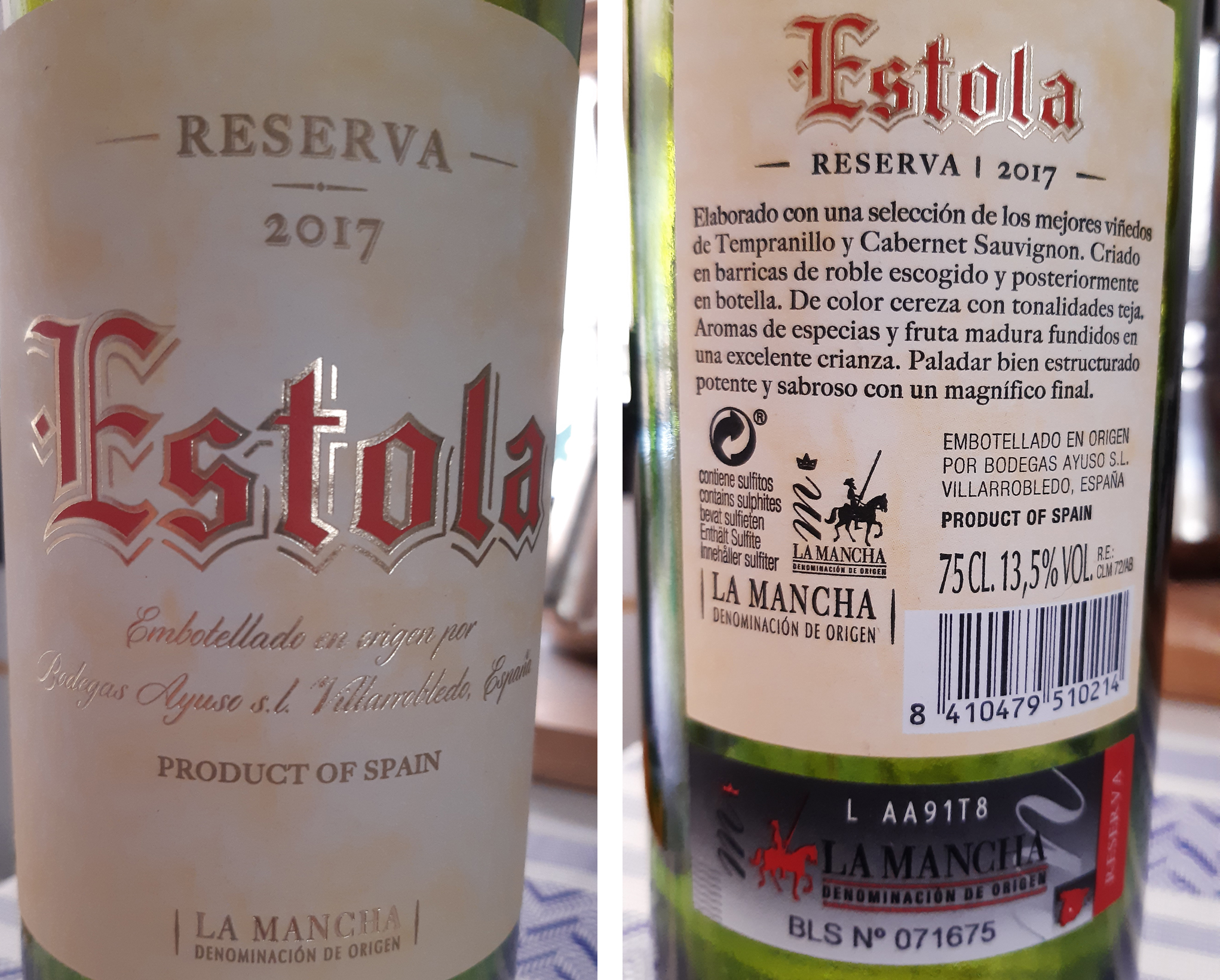 Estola Reserva Wine Review - Mapping Spain